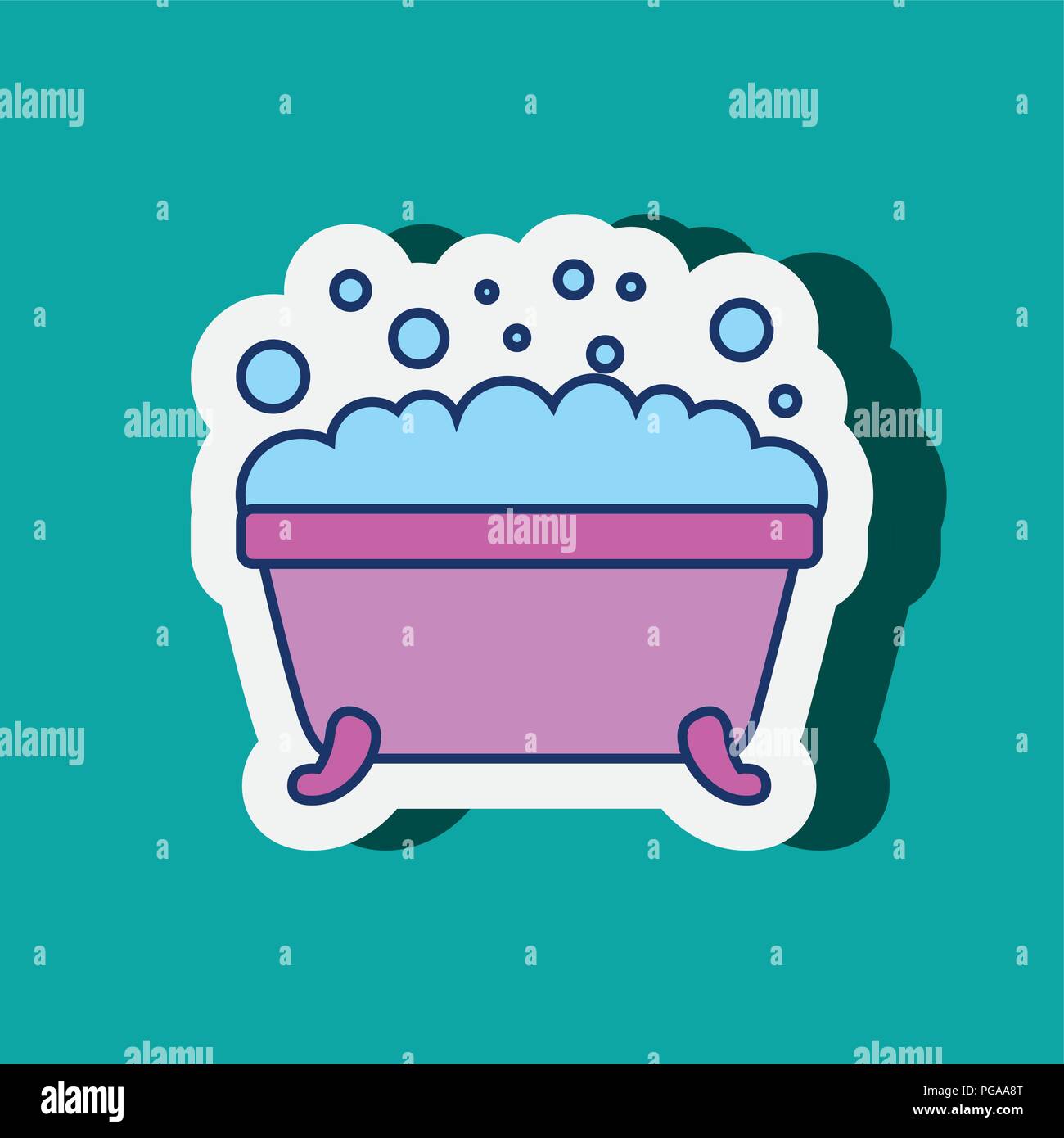 bathtub foam bubbles sticker bathroom Stock Vector Image & Art - Alamy