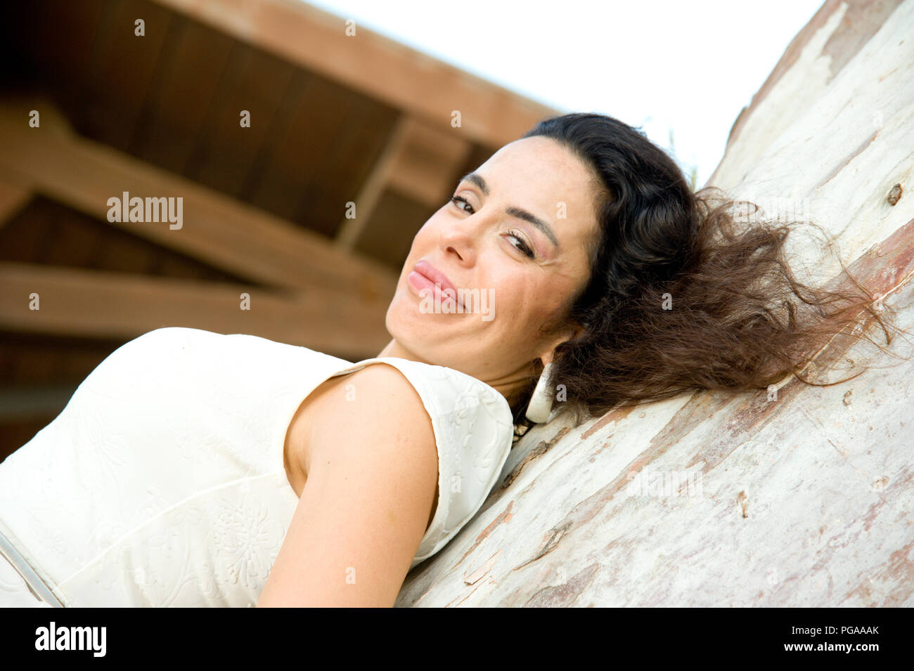 model lady with white clothes Stock Photo - Alamy