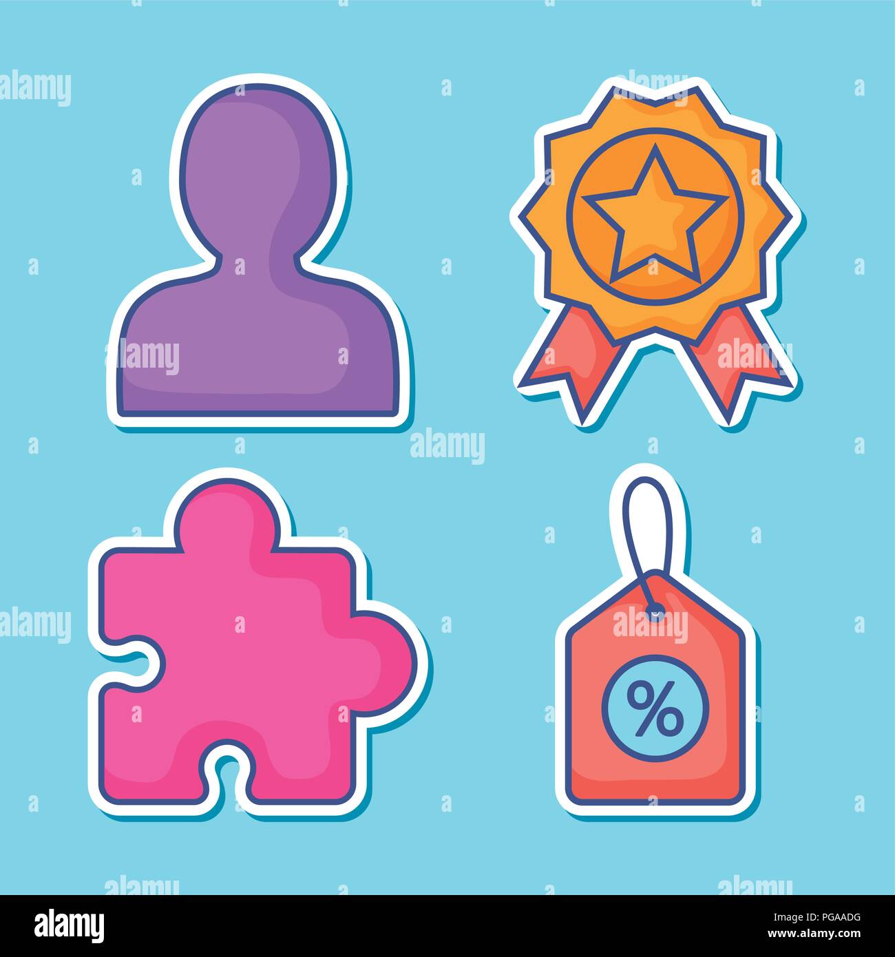 Digital marketing icon set over blue background, colorful design ...