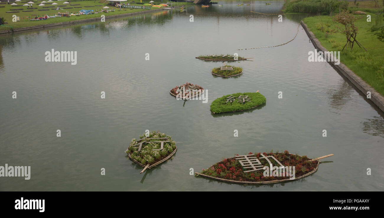 its beautiful countryside crowd people visit in Green fair Yilan Taiwan ...