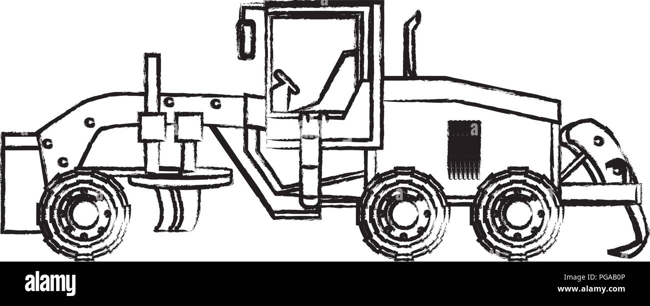 grader truck icon over white background, vector illustration Stock ...