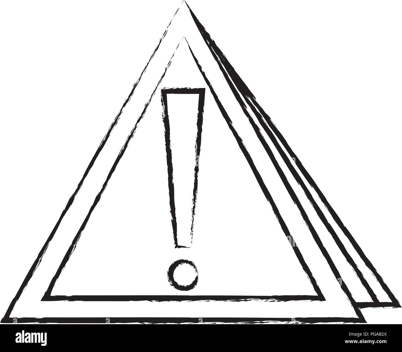 warning sign icon over white background, vector illustration Stock ...