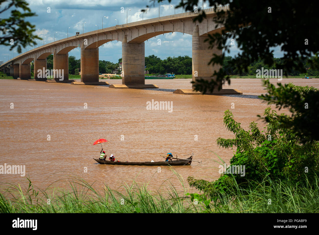 The Kizuna bridge (of the Khmer-Japanese friendship), seen since the ...