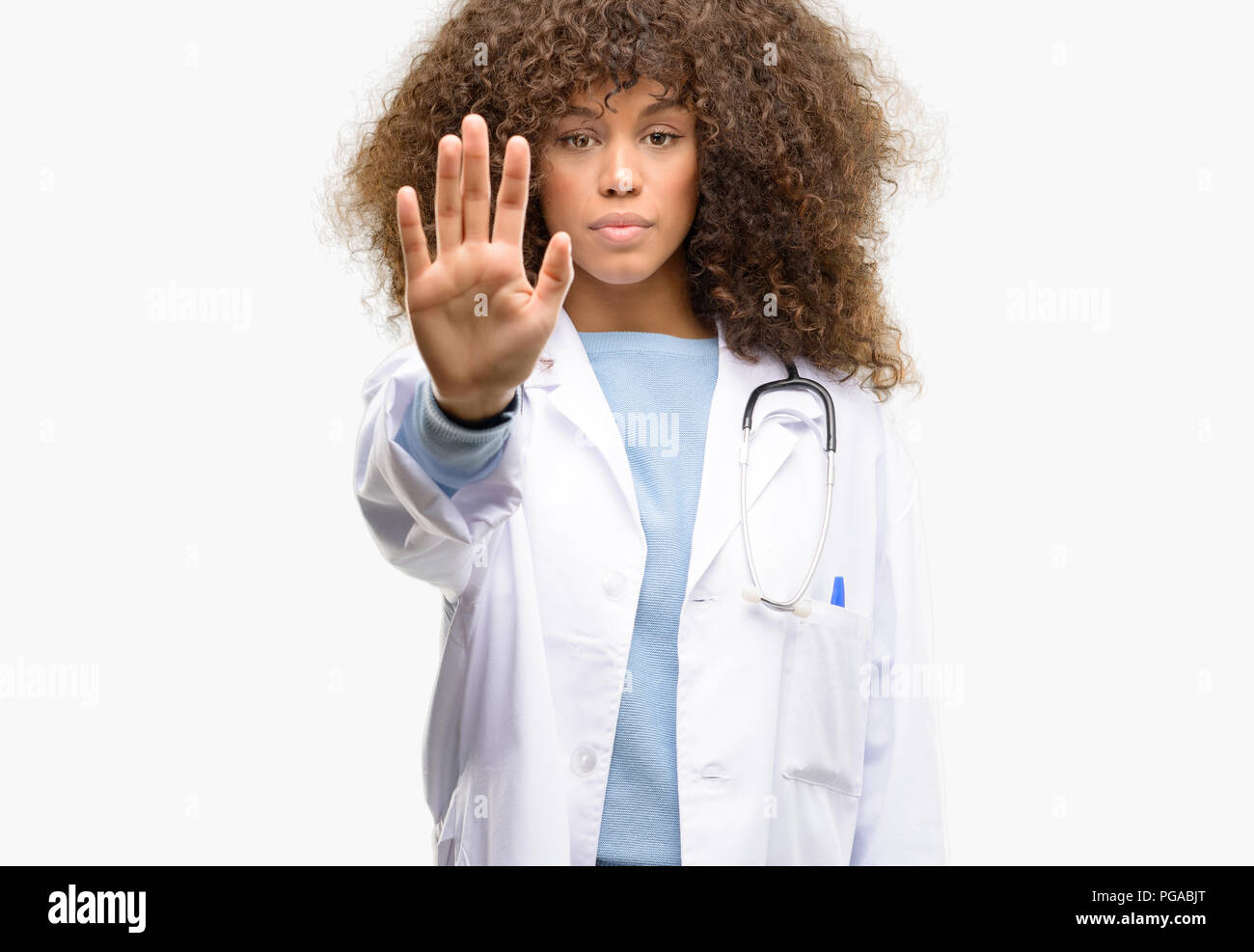 African american doctor woman, medical professional working annoyed ...