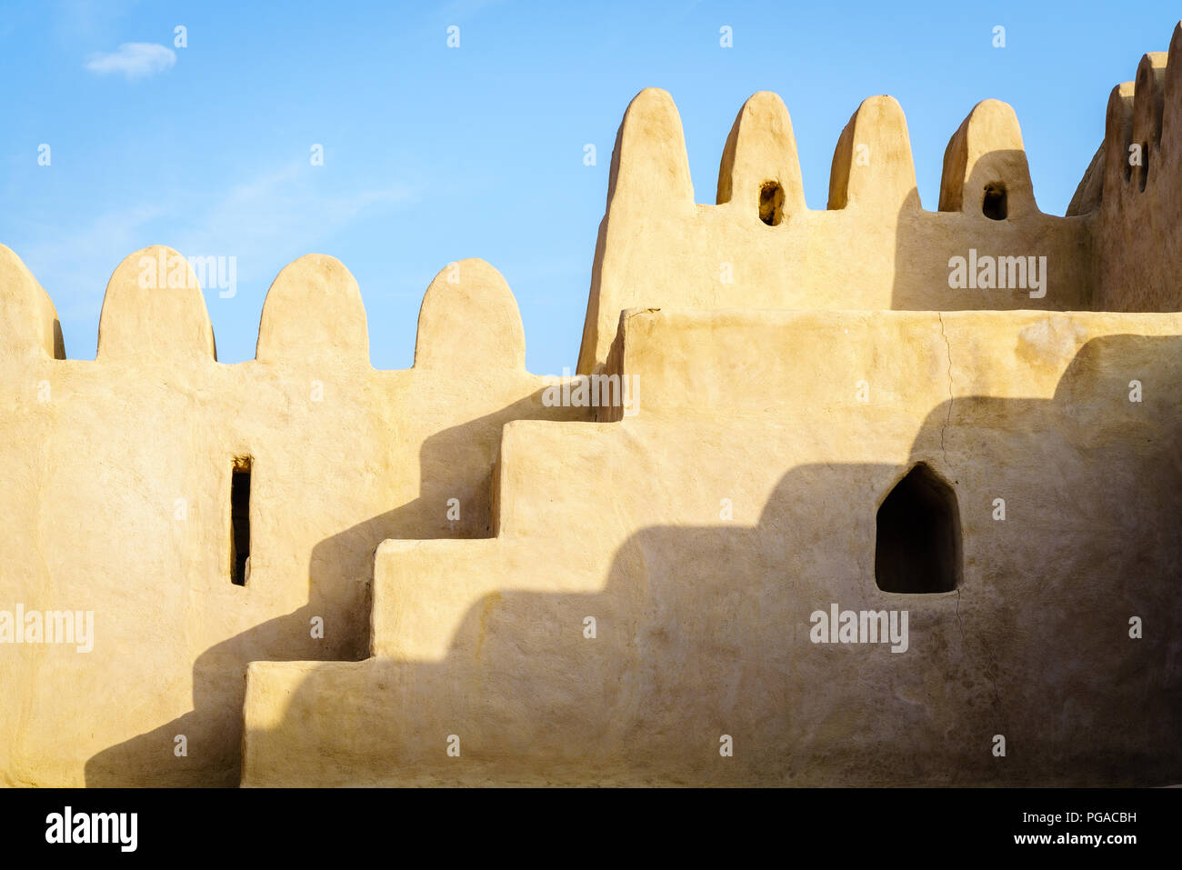 Wall fragment of Al-Bithnah Fort in the emirate of Fujairah, UAE Stock ...