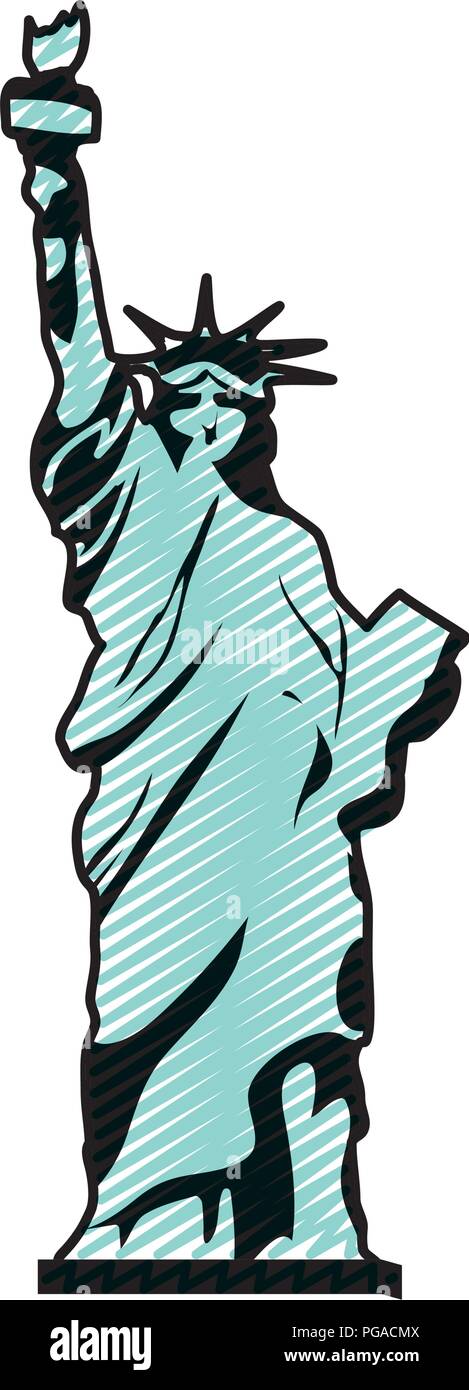 doodle statue liberty sculpture history design Stock Vector Image & Art ...