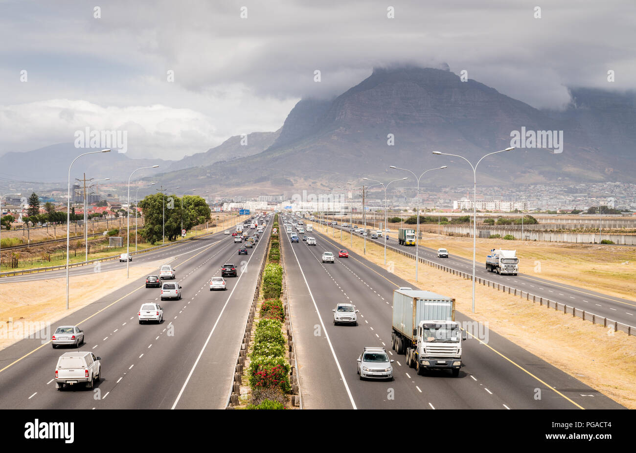 Topdown view of a highway in Cape Town, South Africa Stock Photo - Alamy
