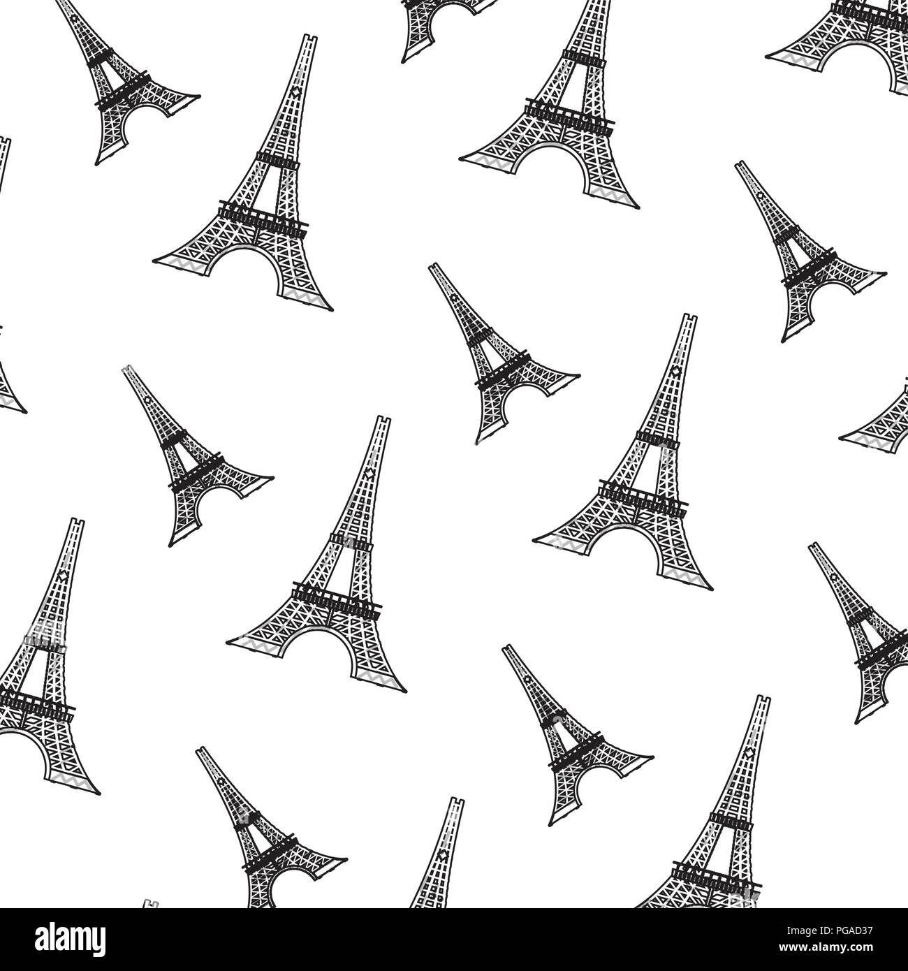 doodle eiffel tower from paris france background Stock Vector Image ...