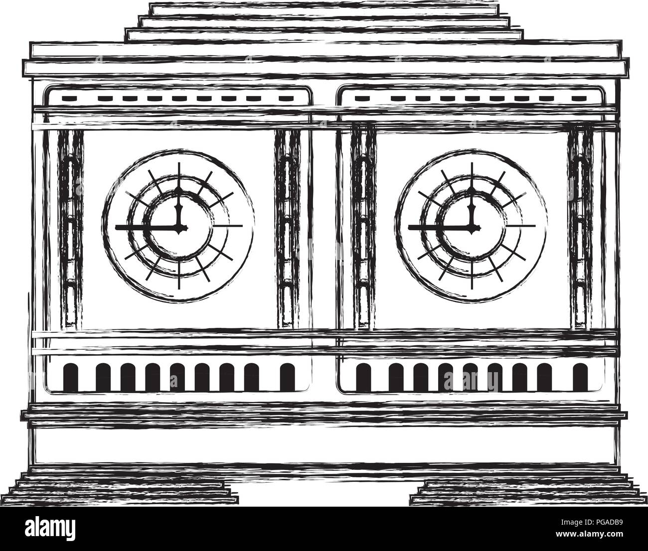 grunge medieval clock object structure design Stock Vector Image & Art ...