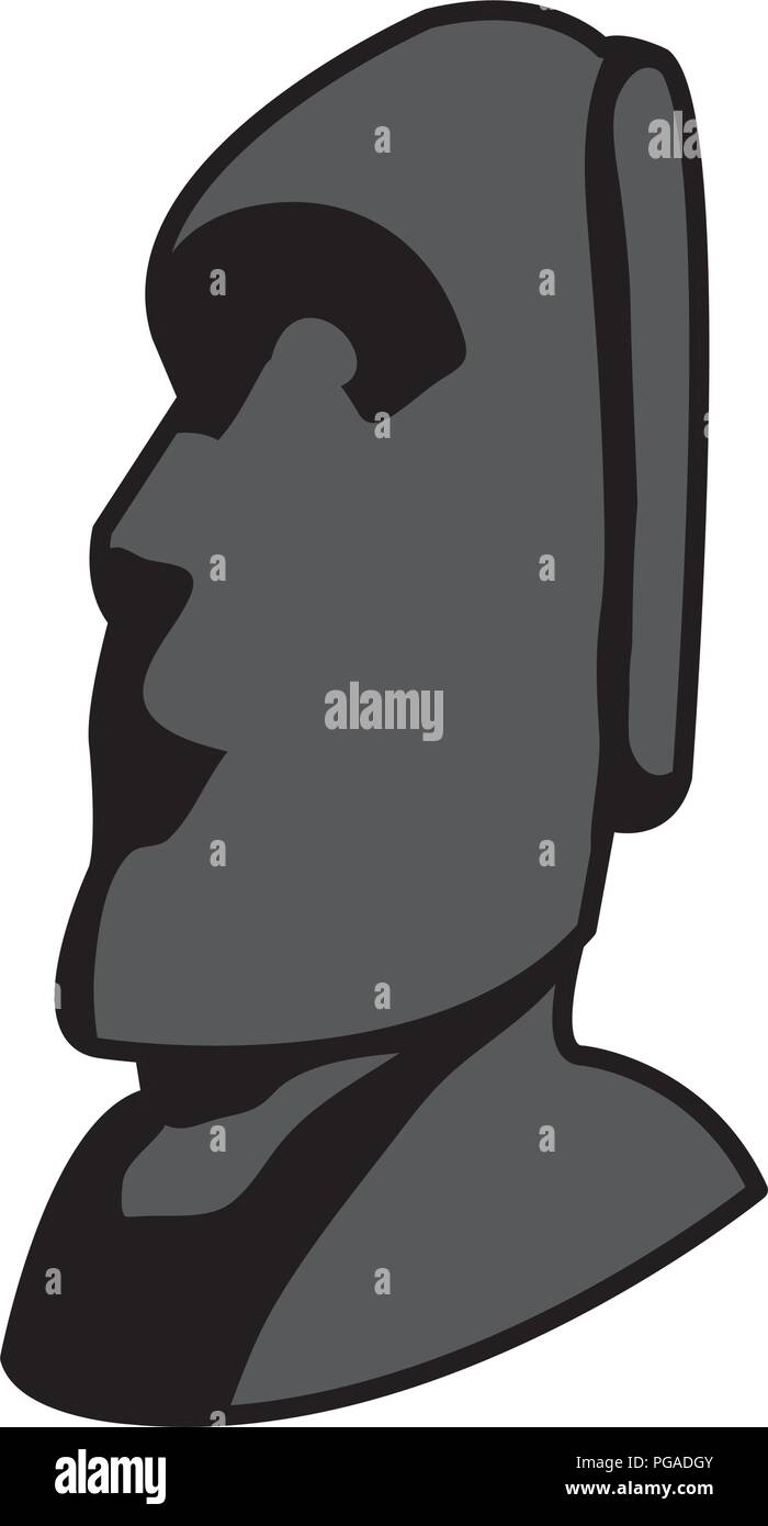 color moai sculpture from easter island culture Stock Vector Image ...