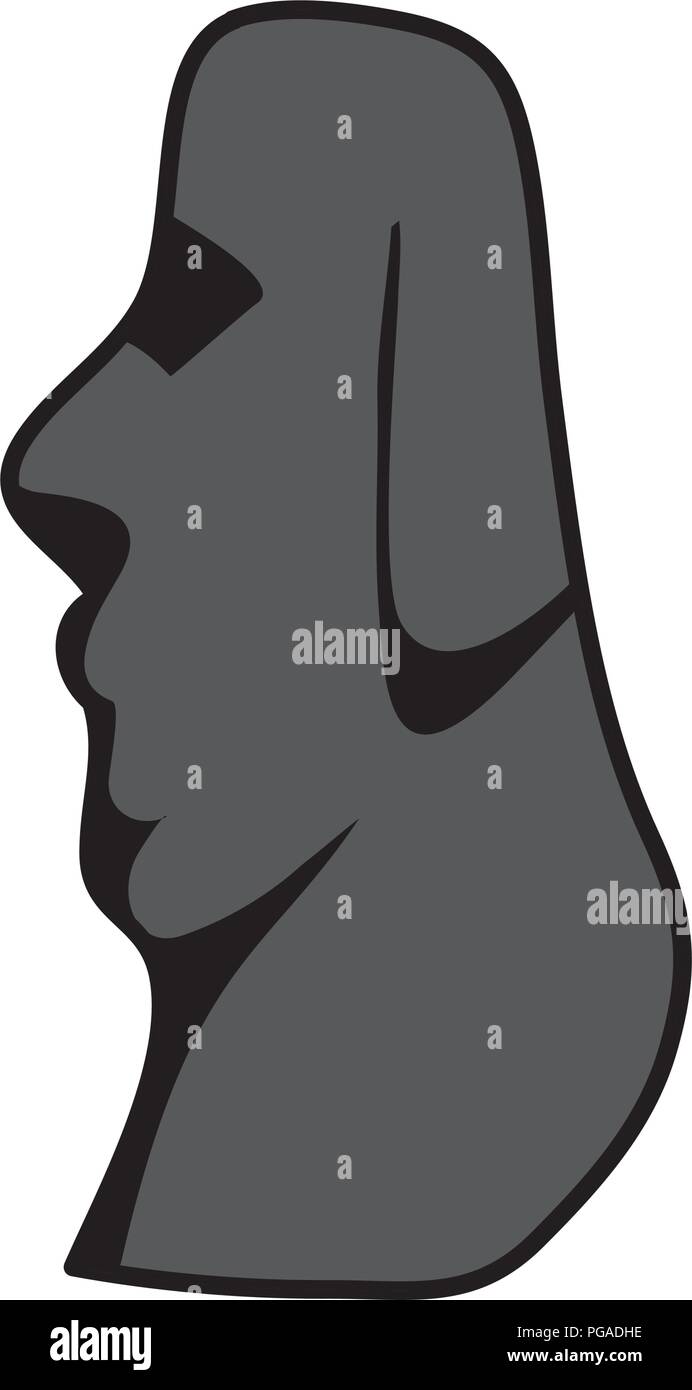 color moai classic sculpture from easter island Stock Vector Image ...