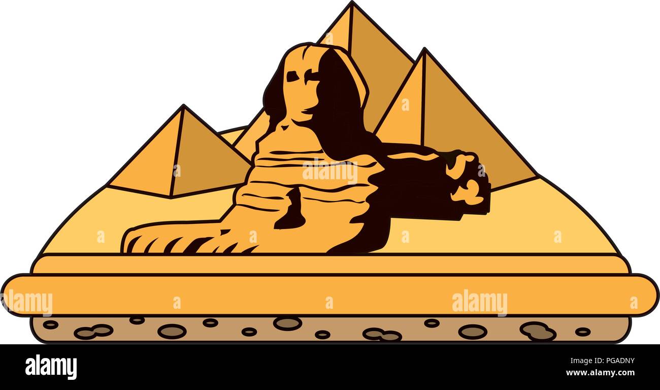 color giza egypt sculpture architecture pyramids Stock Vector Image ...