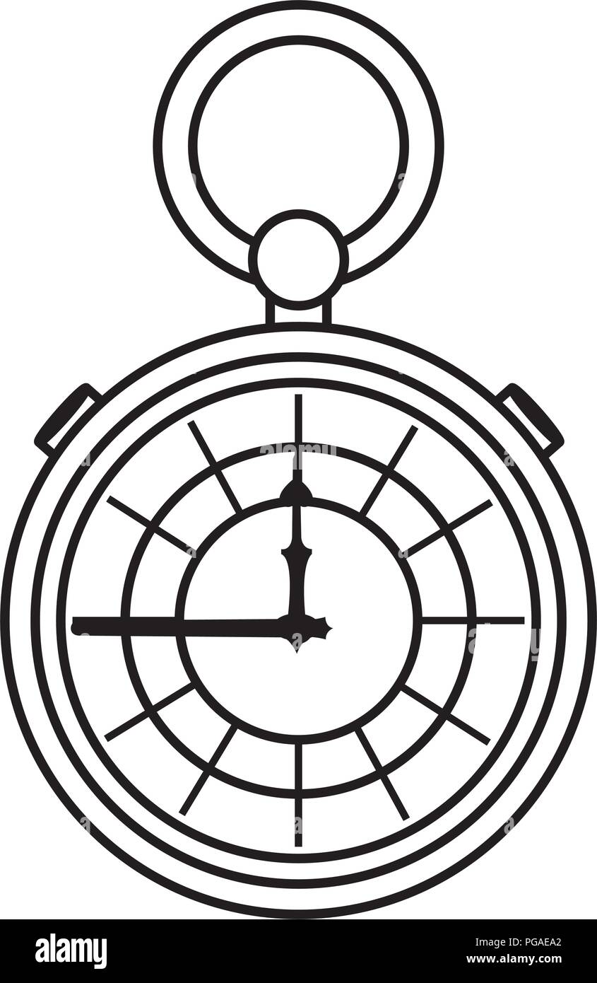 line luxury pocket watch fashion object Stock Vector Image & Art - Alamy