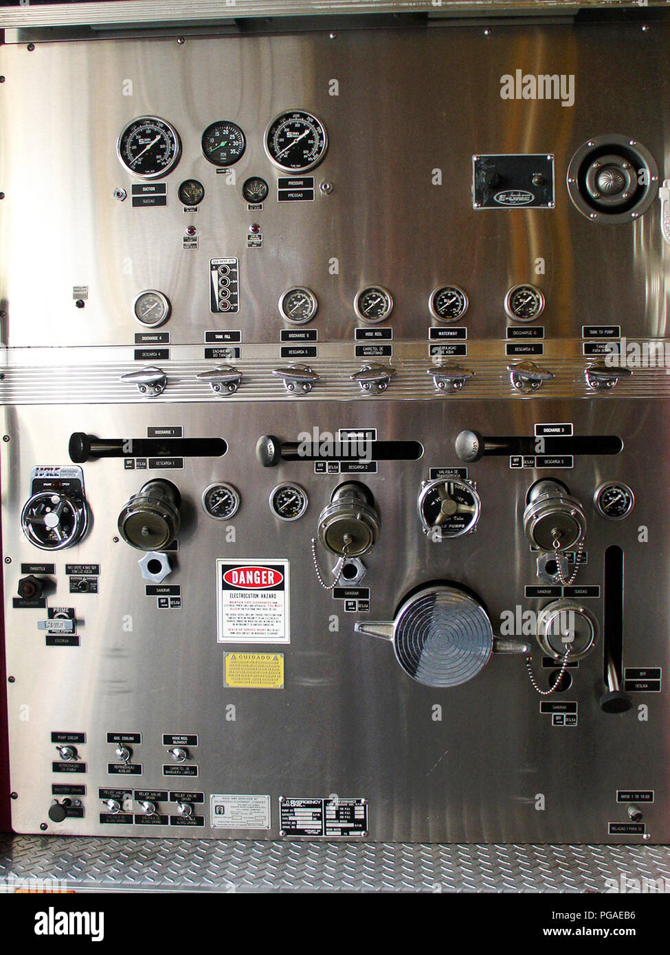 Truck of Fireman, Panel of Control, São Paulo, Brazil Stock Photo - Alamy