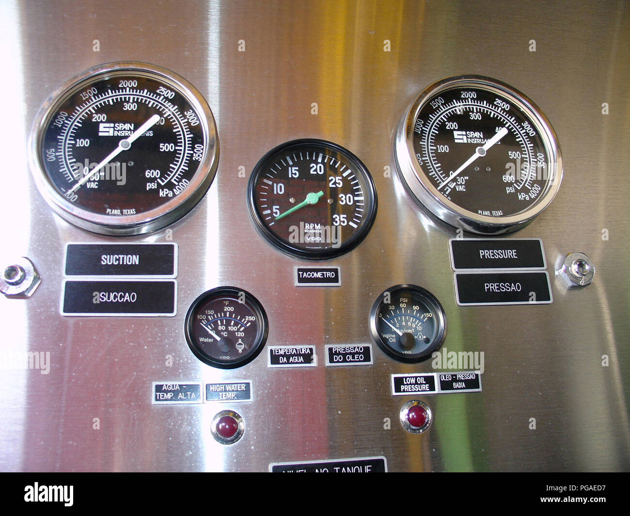 Truck of Fireman, Panel of Control, São Paulo, Brazil Stock Photo - Alamy