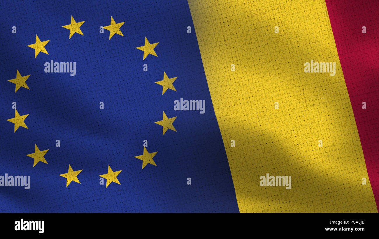 European Union and Chad Flags - Two Flags Together - EU Stock Photo - Alamy