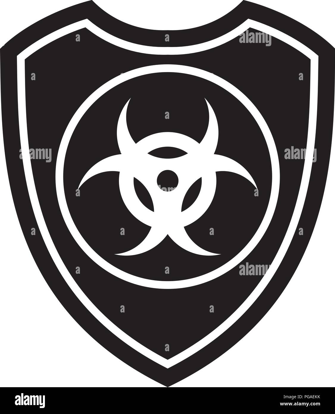 Icon of Biohazard shield. Defense, protection or safety symbol, sign ...