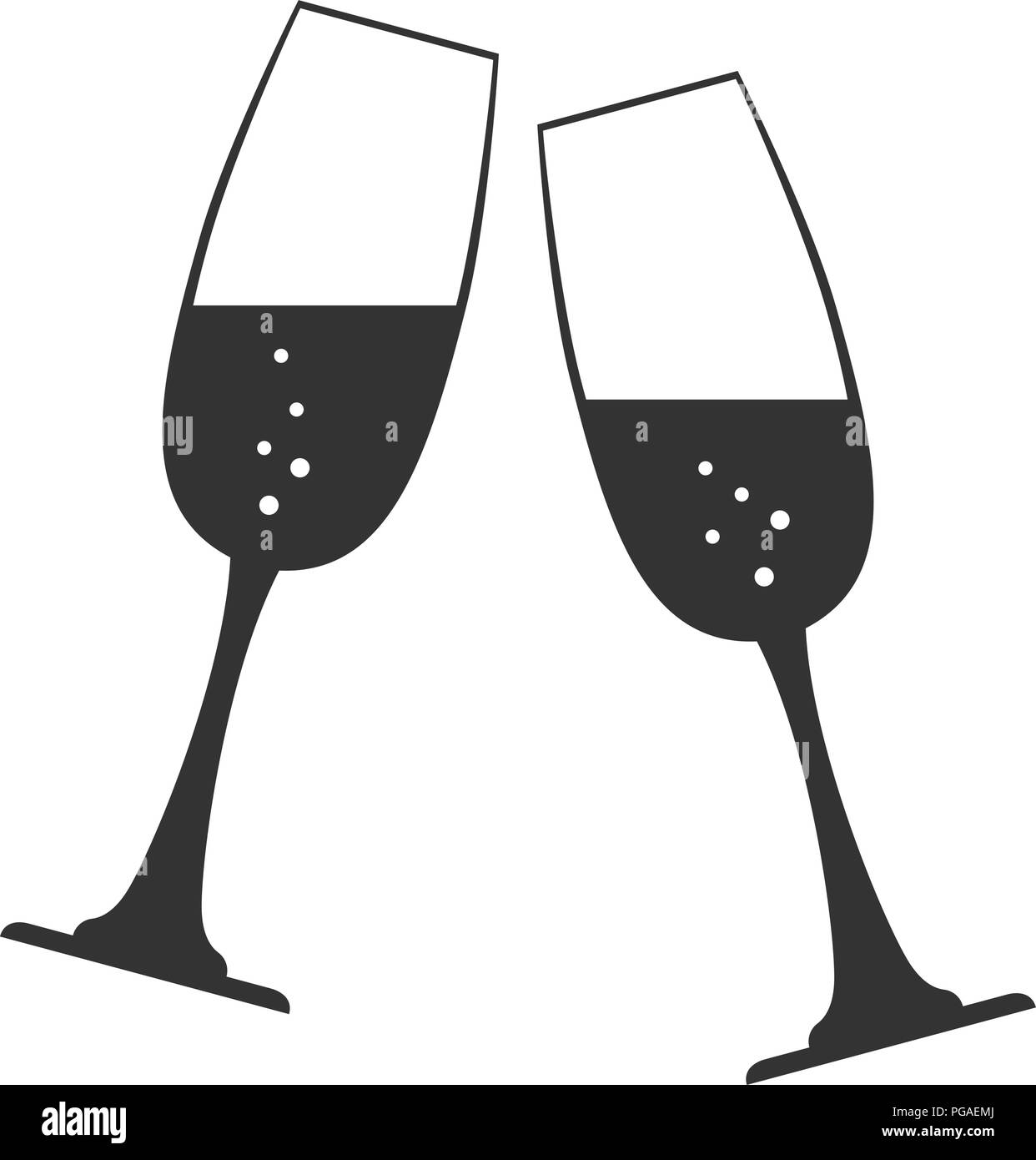 Glasses of champagne or wine. Cheers symbol Stock Vector Image & Art ...