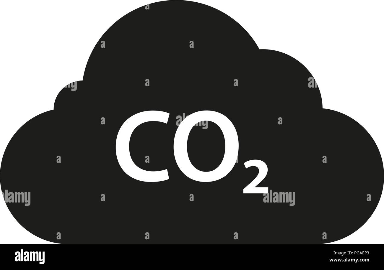 Cloud of CO2, carbon emission, pollution reduction icon. Ecology ...