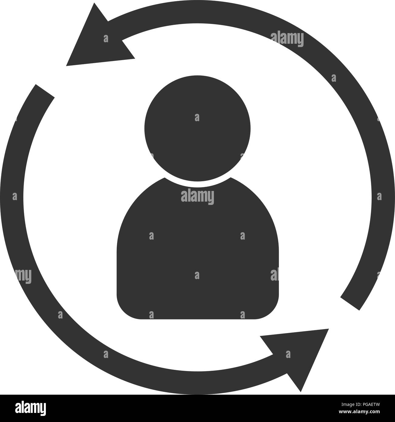 Customer interaction icon. Client returning or renention symbol Stock ...