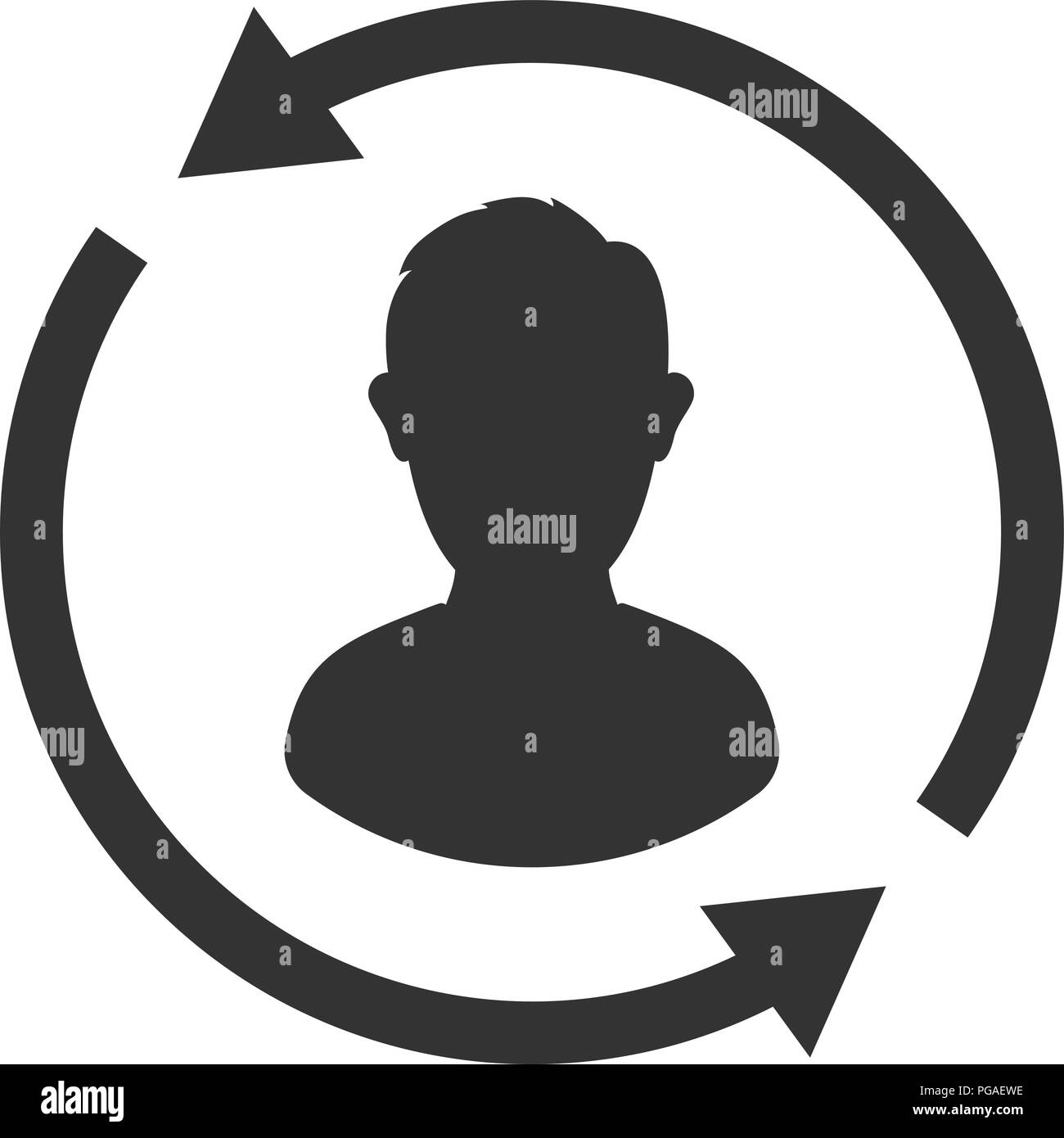 Customer interaction icon. Client returning or renention symbol Stock ...