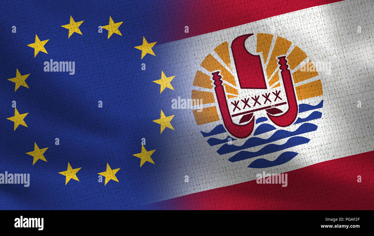 European Union and French Polynesia Flags - Two Flags Together - EU ...