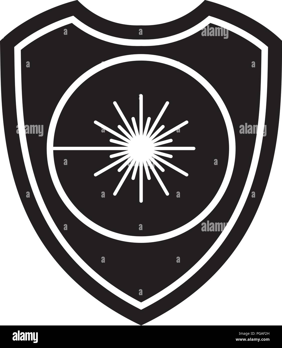 Icon of Laser Radiation shield. Defense, protection or safety symbol ...