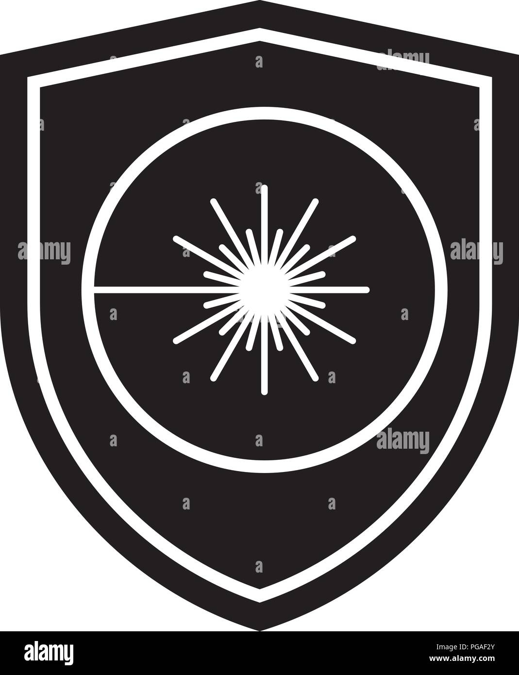 Icon of Laser Radiation shield. Defense, protection or safety symbol ...