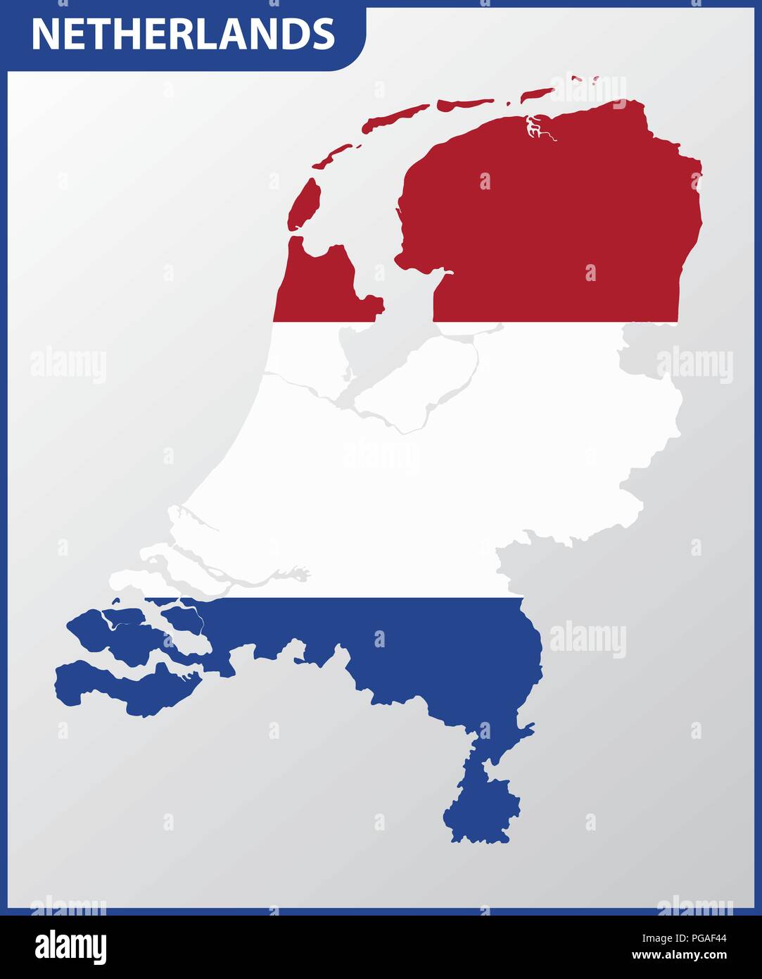The detailed map of Netherlands with National Flag Stock Vector Image ...