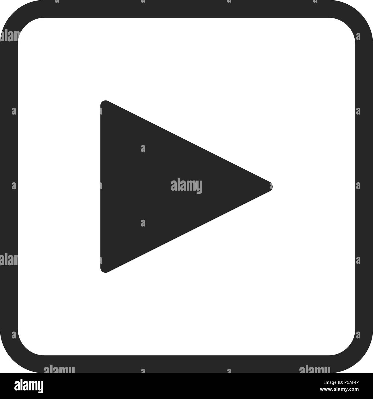 Icon of play button. Play media sign, symbol Stock Vector Image & Art ...