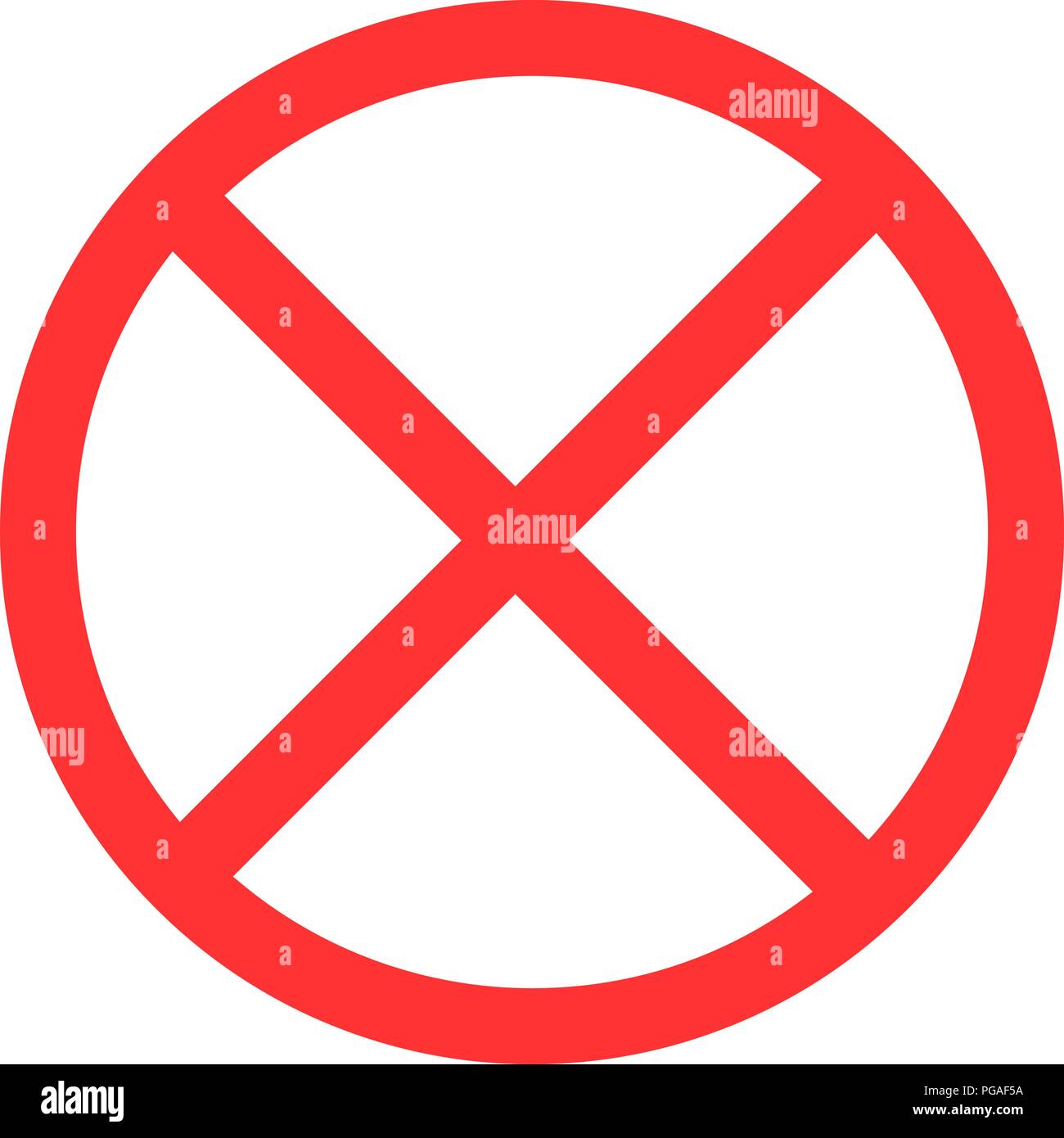 Prohibition round symbol icon. No sign Stock Vector Image & Art - Alamy