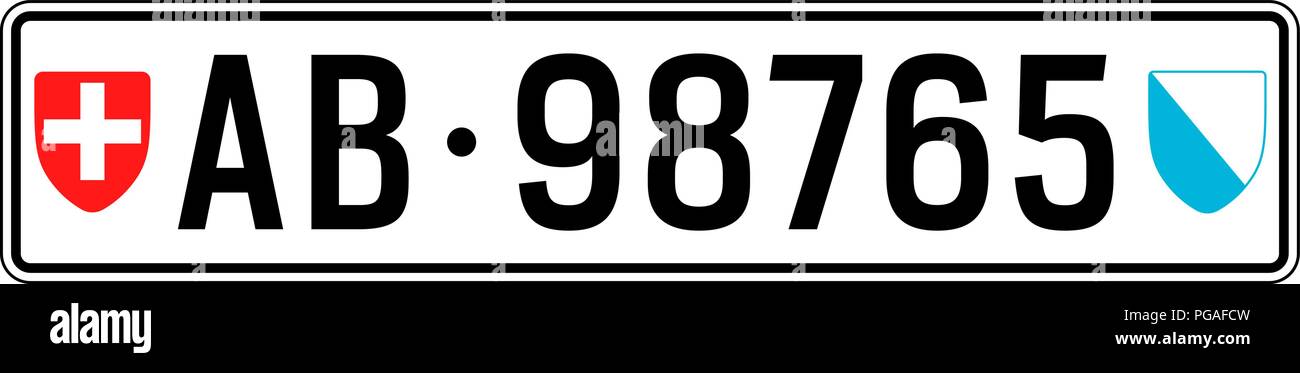 Switzerland car plate. Vehicle registration number Stock Vector Image ...