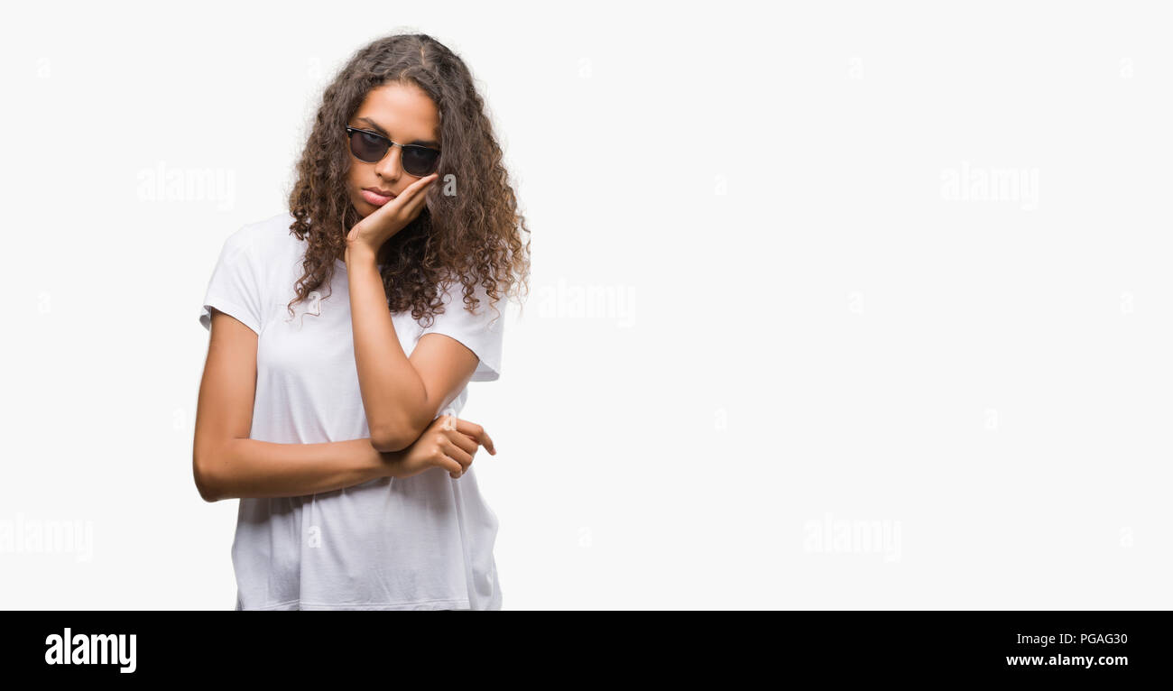 Woman thinking sad Cut Out Stock Images & Pictures - Alamy