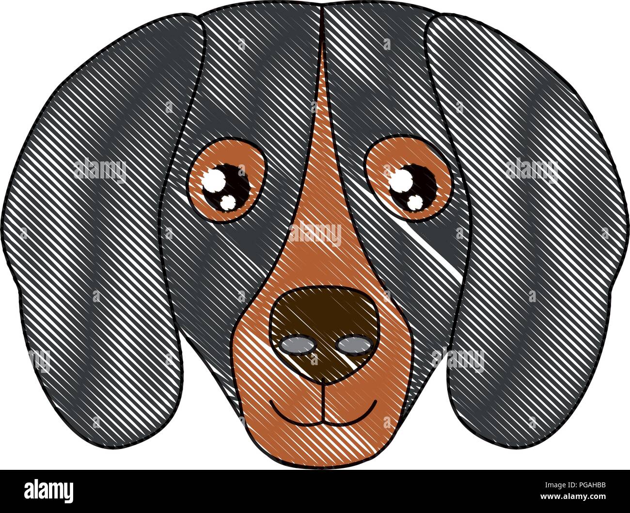 cute dachshund dog icon over white background, vector illustration ...