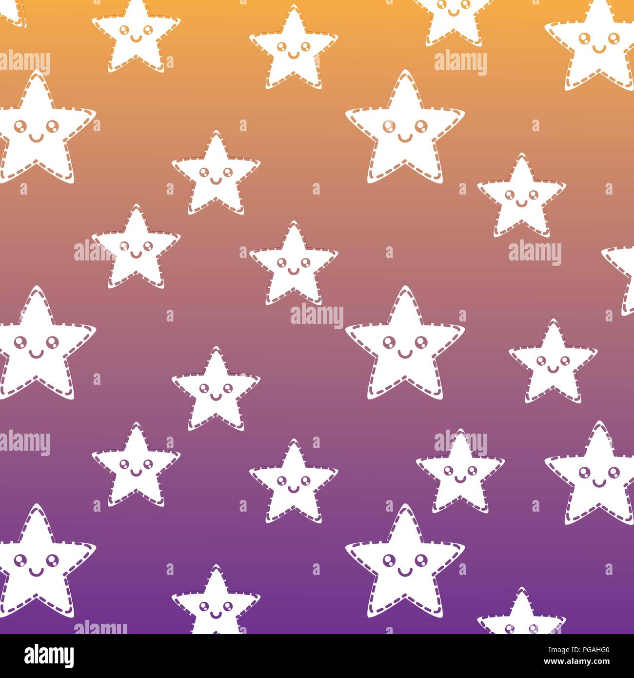 background of kawaii stars pattern, vector illustration Stock Vector ...