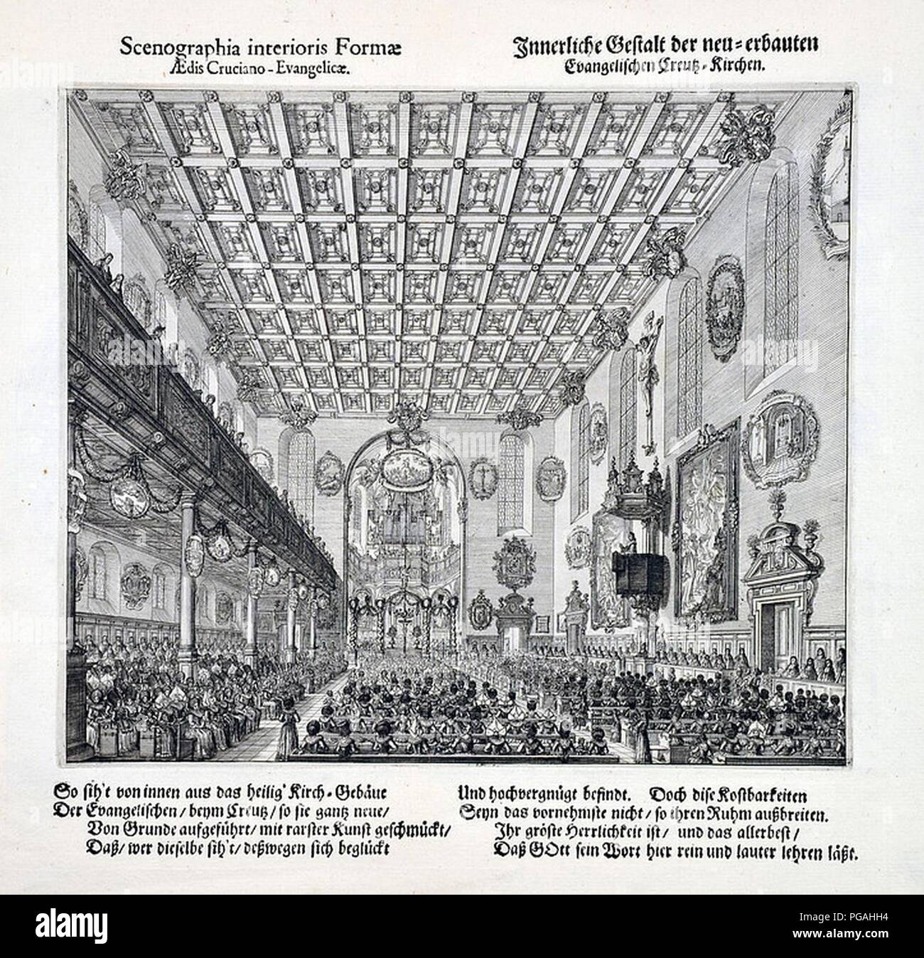 Augsburg Ichnographicae Ev Kreuzkirche Innerliche Gestalt Stock Photo ...