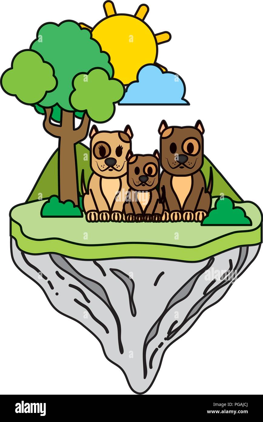 color family dog animal in float island Stock Vector Image & Art - Alamy