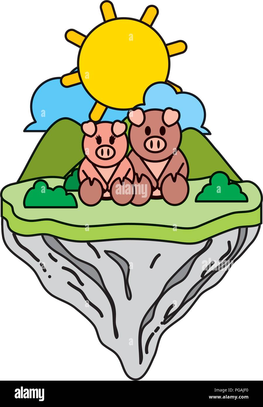 Pig island Stock Vector Images - Alamy