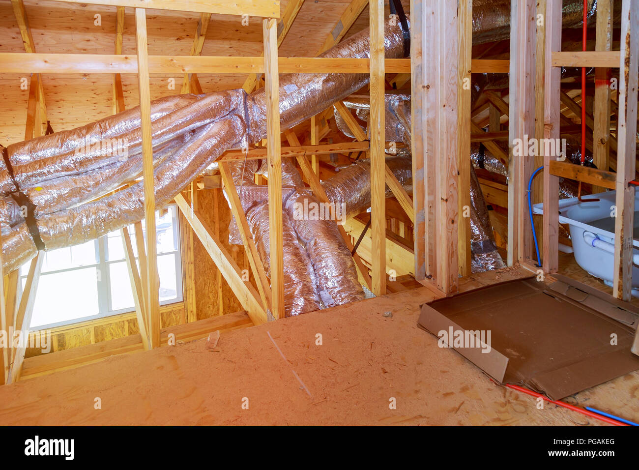 Fragment of a ventilation system in a frame house Stock Photo - Alamy