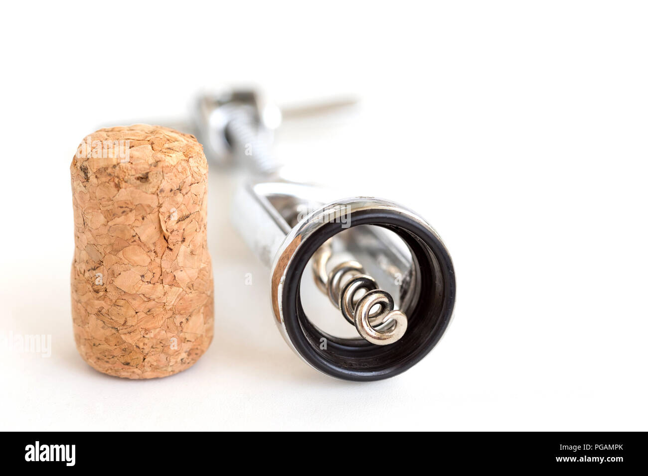 Wine bottle opener, kitchen utensil isolated on white background Stock ...
