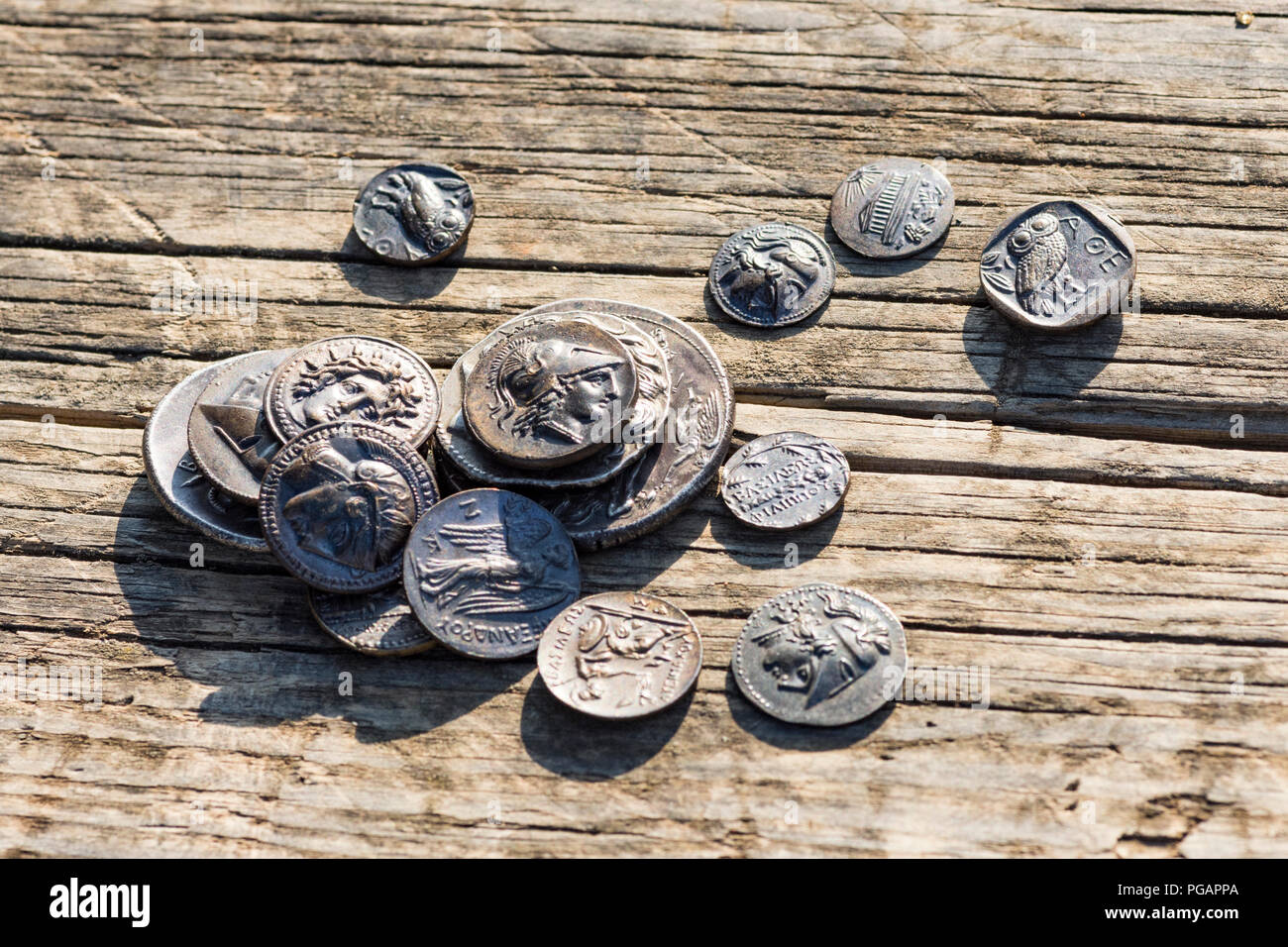 Stack coins ancient hi-res stock photography and images - Alamy