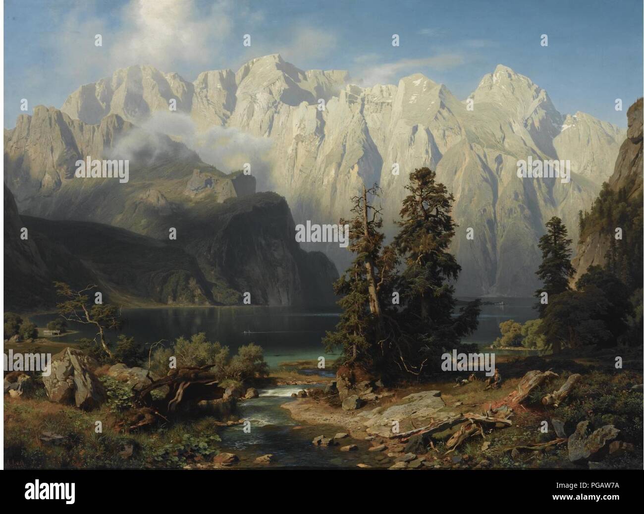 August wilhelm leu gebirgslandschaft hi-res stock photography and ...