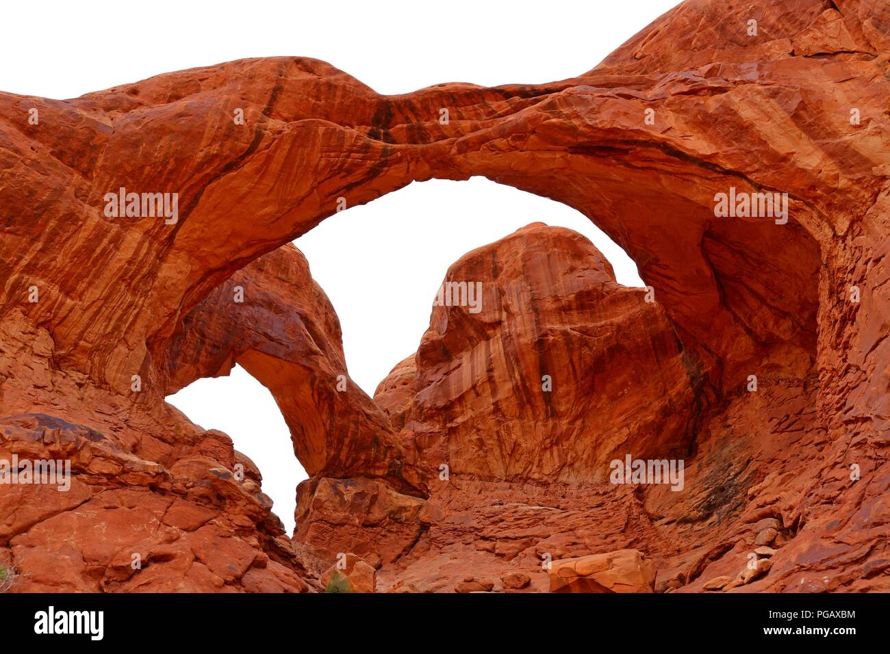Famous double arch in the Arches National park, Utah, USA Stock Photo ...