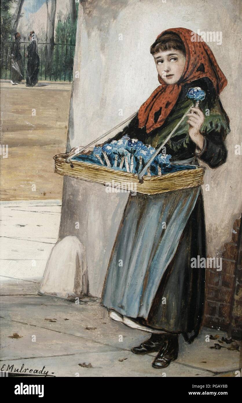 Augustus Edwin Mulready An Eye to an Expected Buyer Stock Photo - Alamy