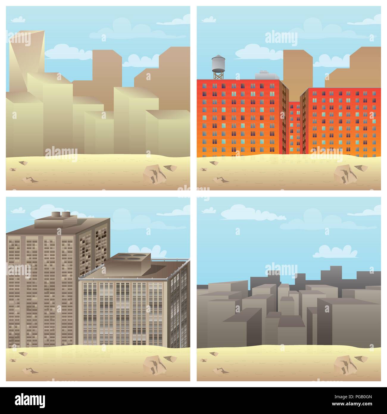 Cartoon City Background Scene