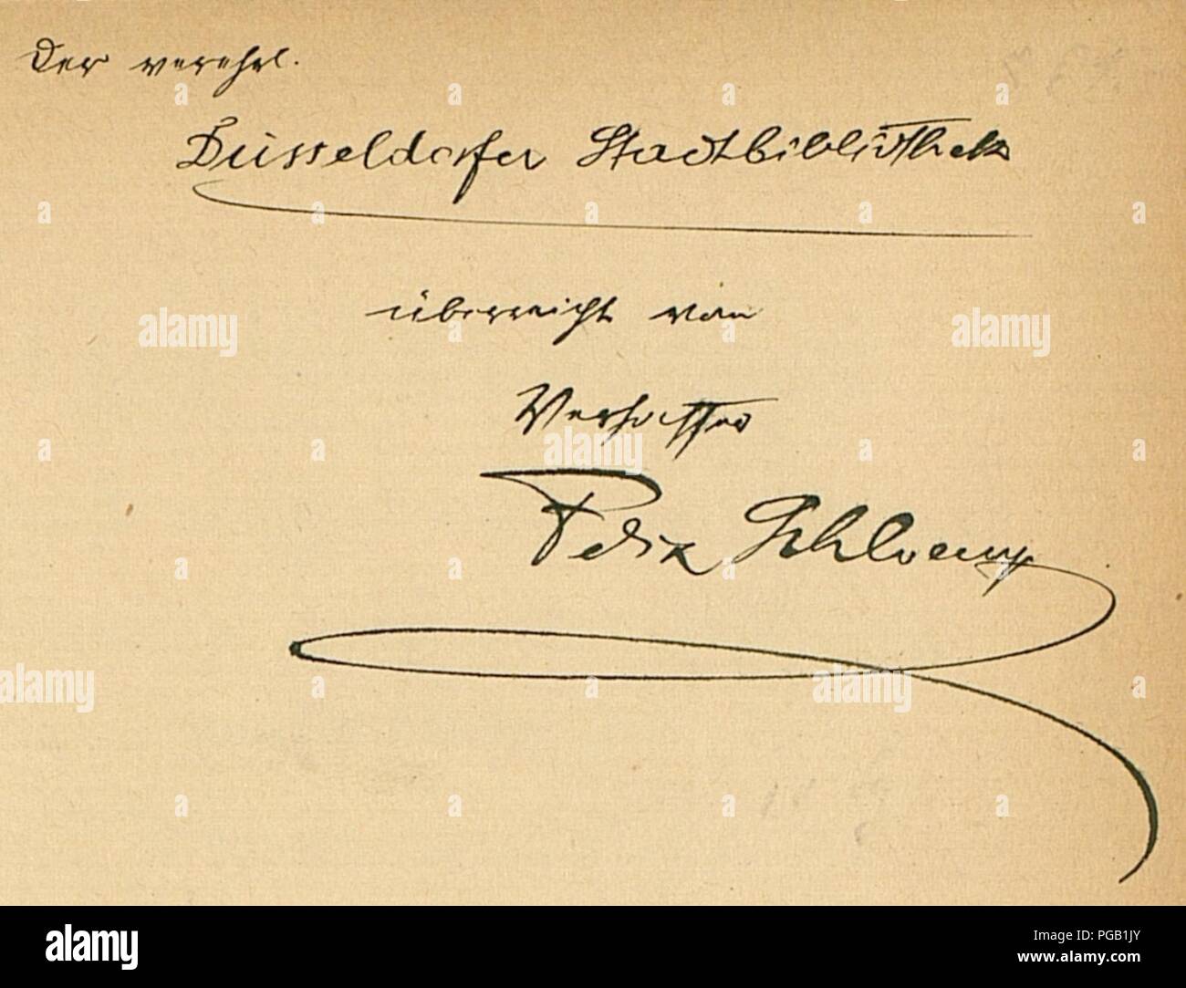 Autograph Felix Schloemp Stock Photo - Alamy