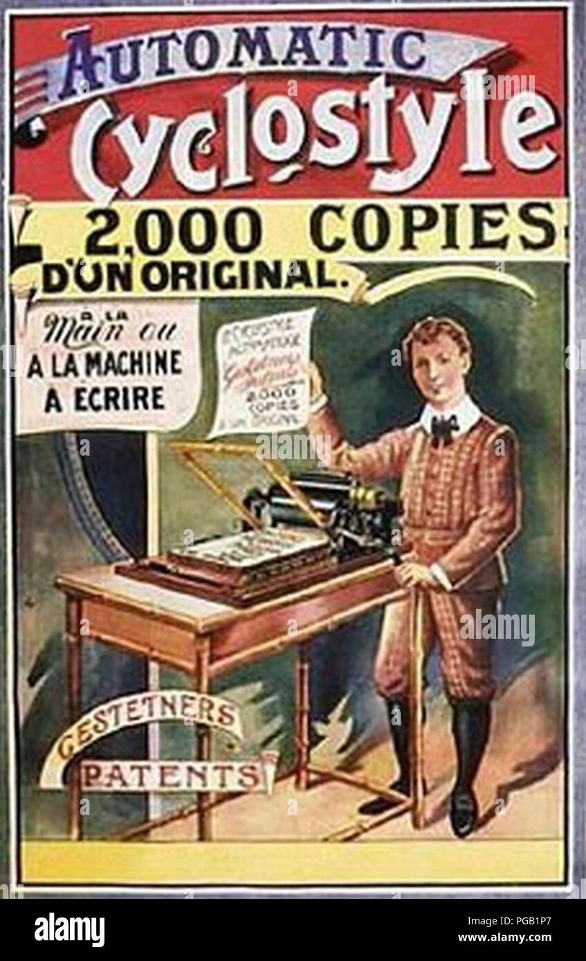 Automatic Cyclostyle French ad OM Stock Photo - Alamy