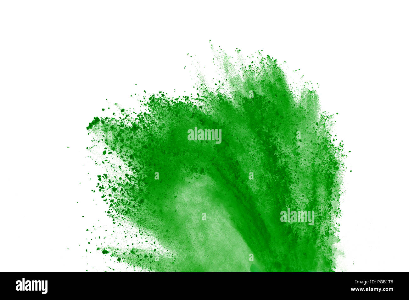 Freeze motion of Green powder exploding on white background Stock Photo ...