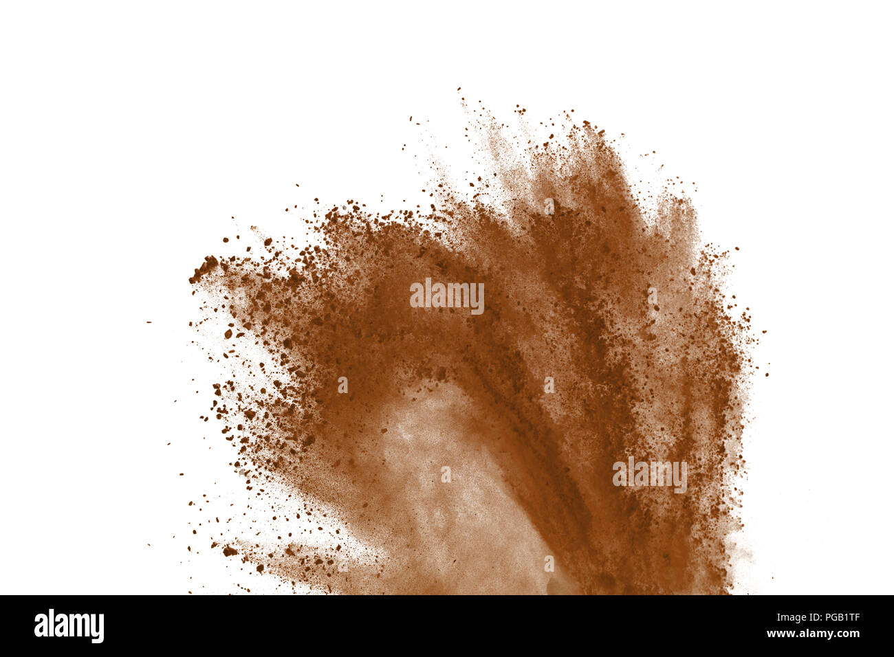 Dry soil explosion isolated on white background Stock Photo - Alamy