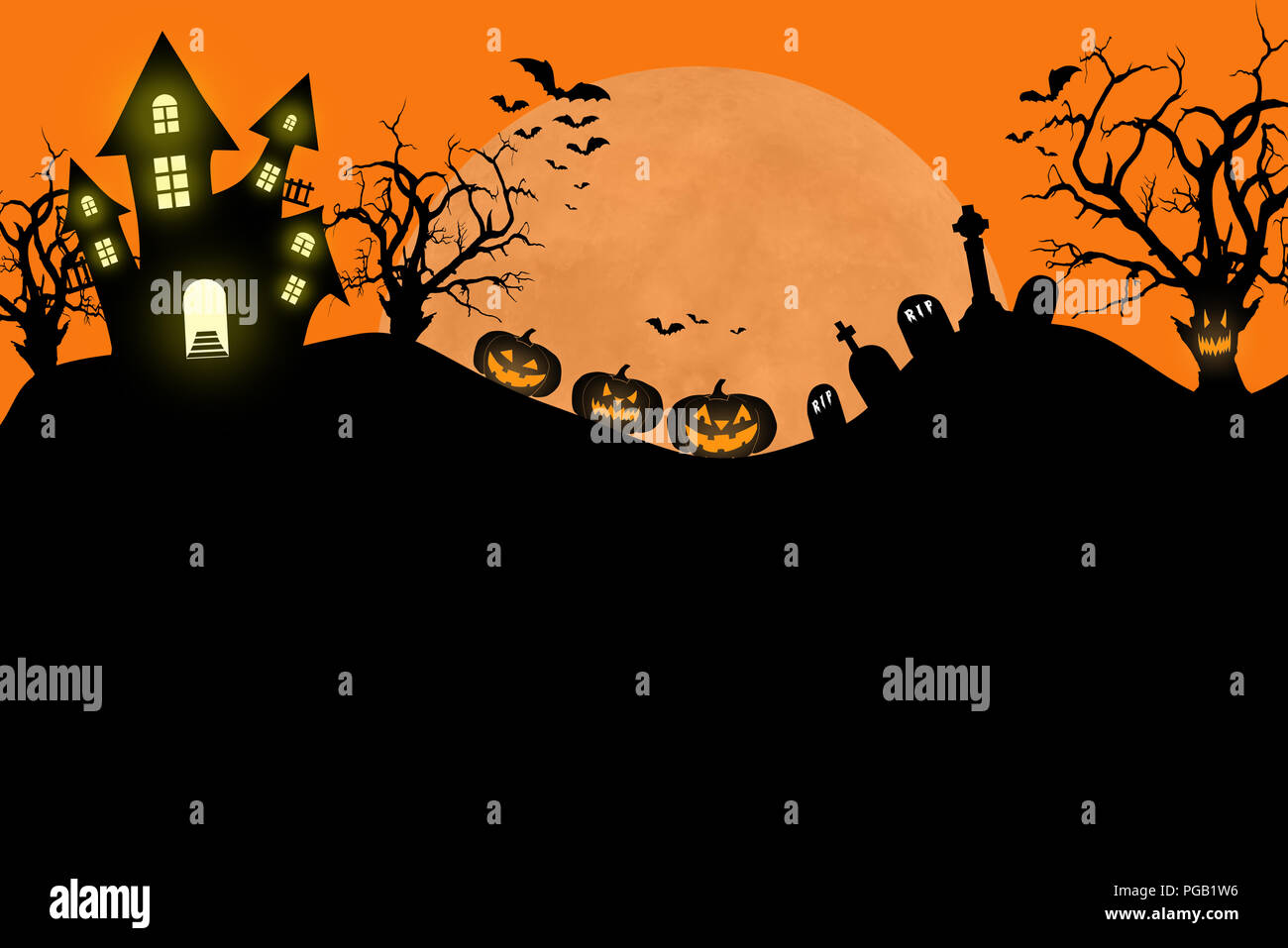 Traditional Halloween background template design with space for text ...